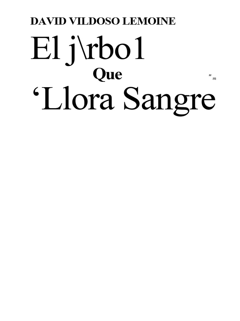 El Arbol Que Llora Sangre | PDF