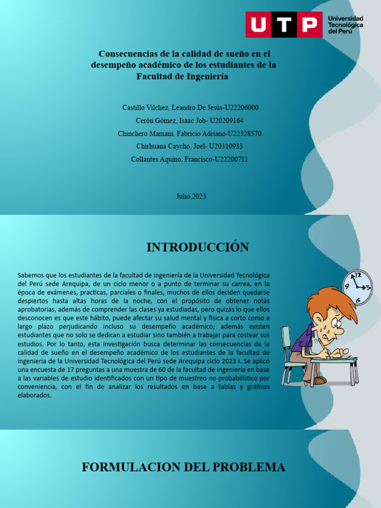 Proyecto Final EDP | PDF | Dormir | Investigación cuantitativa