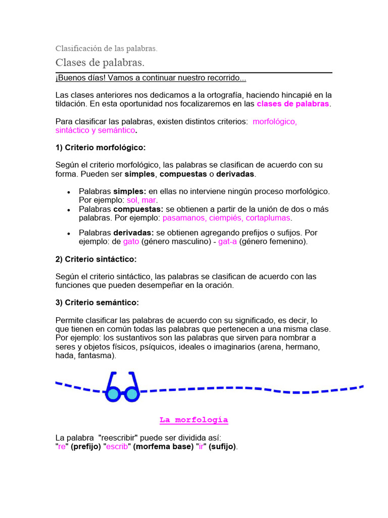 Clasificación de Las Palabras | PDF
