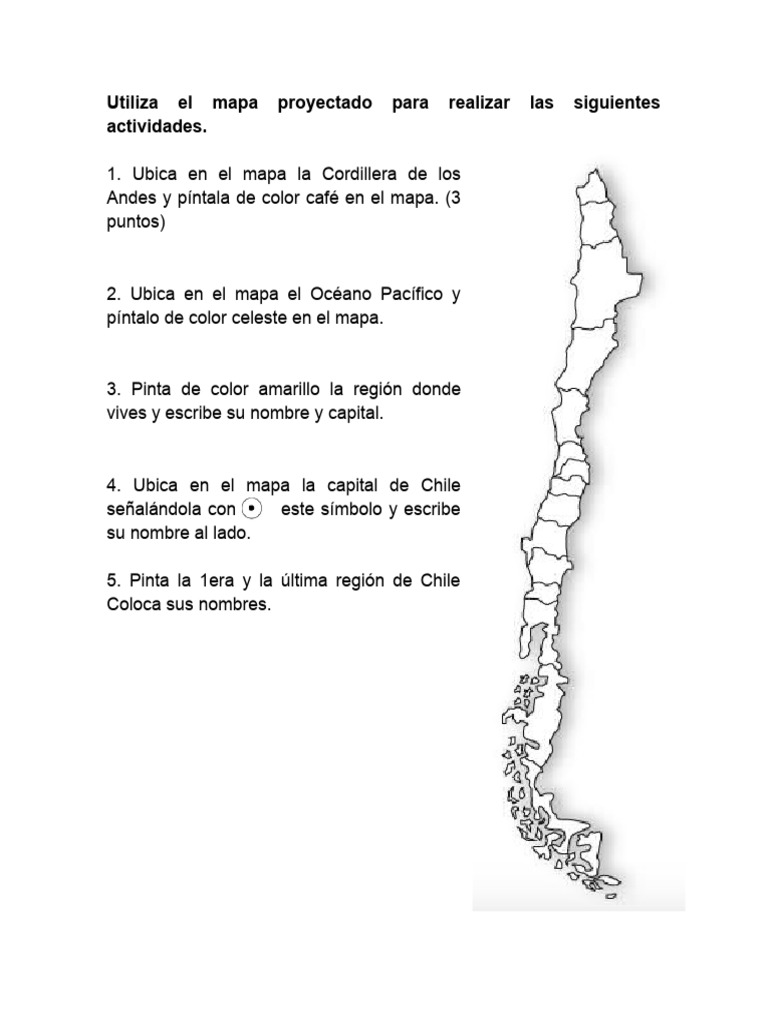 Actividad Del Mapa de Chile | PDF