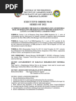 EO No. 019 - 2018 Barangay Referral and Rehabilitation Desk | PDF ...
