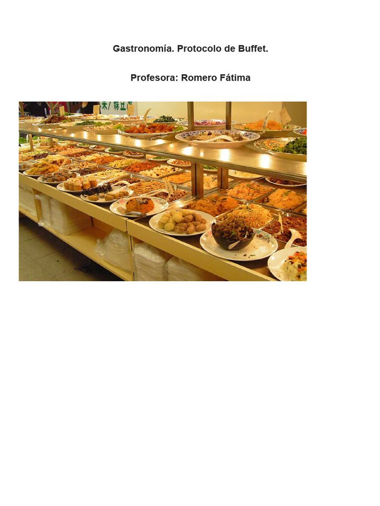 Protocolo para Montar un Buffet | PDF | Alimentos | Postres