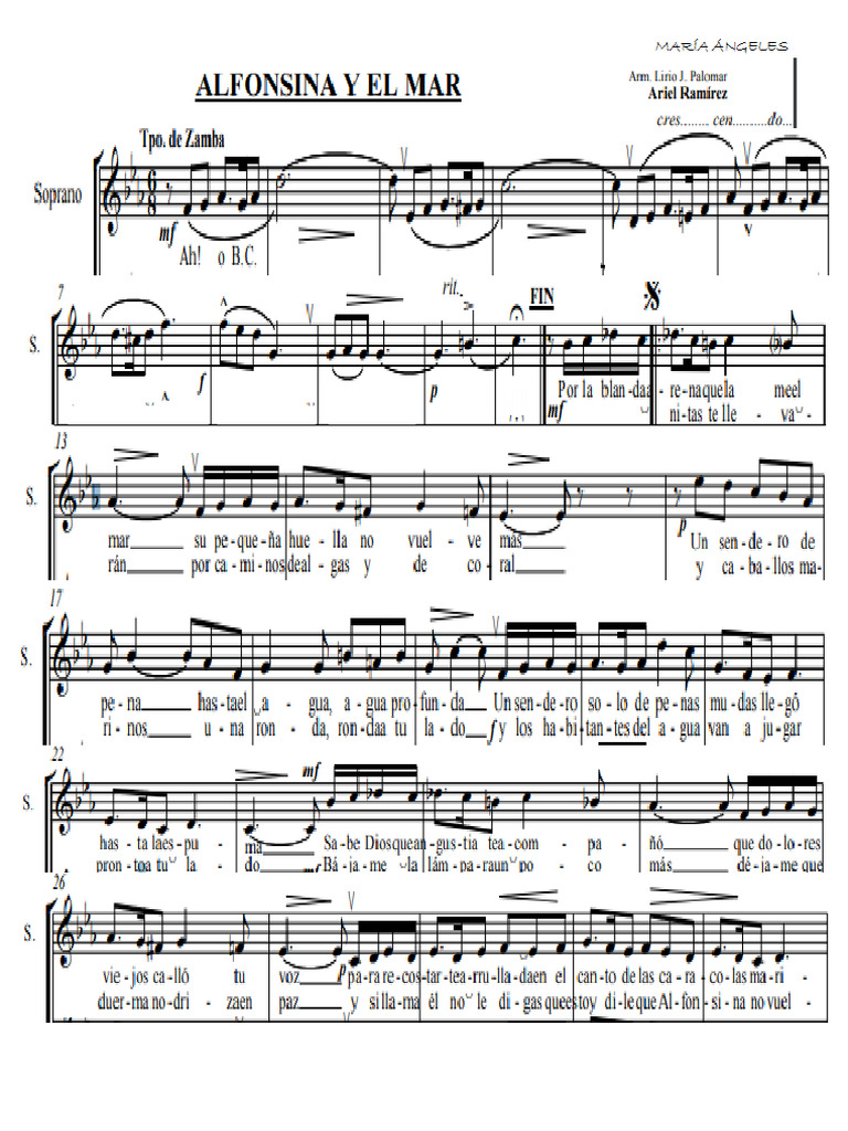 Alfonsina y El Mar | PDF