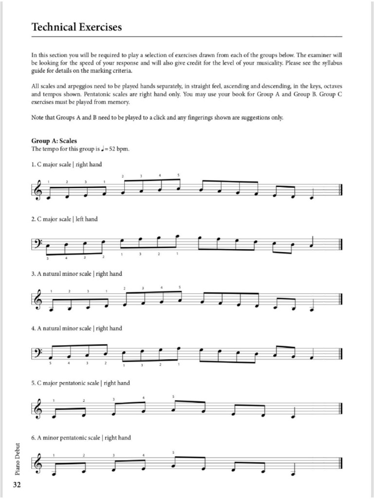 Rockschool Debut Scales | PDF
