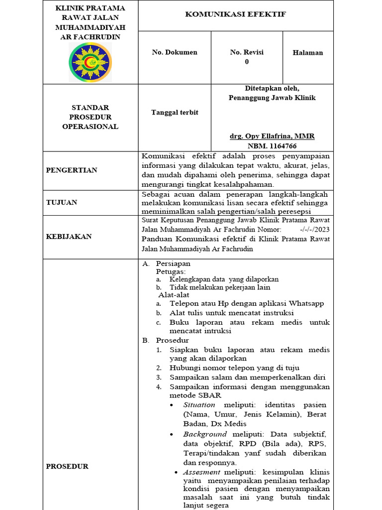 Spo Komunikasi Efektif | PDF