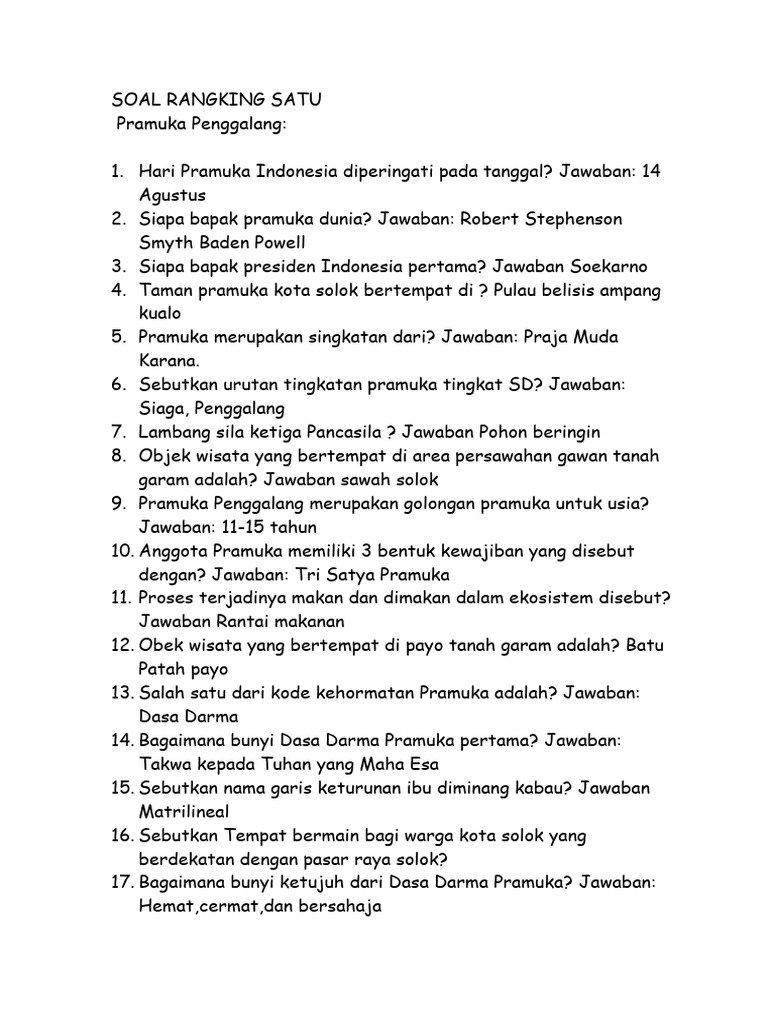 soal rangking 1 | PDF