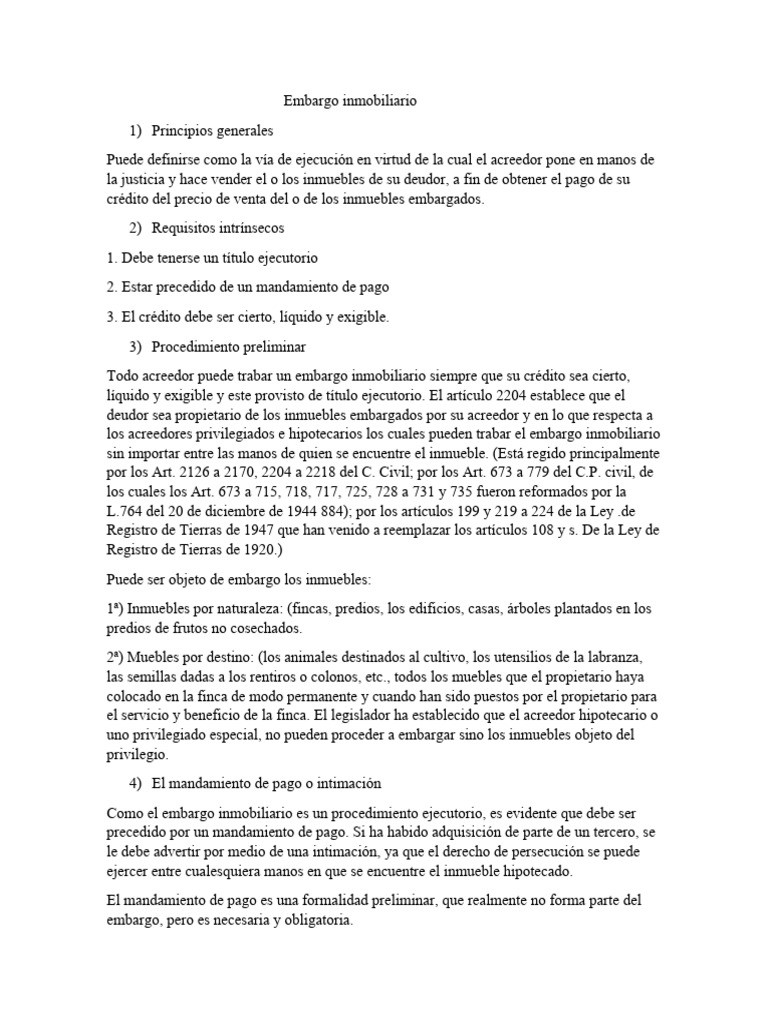 Embargo Inmobiliario | Descargar gratis PDF | Ley de hipotecas ...