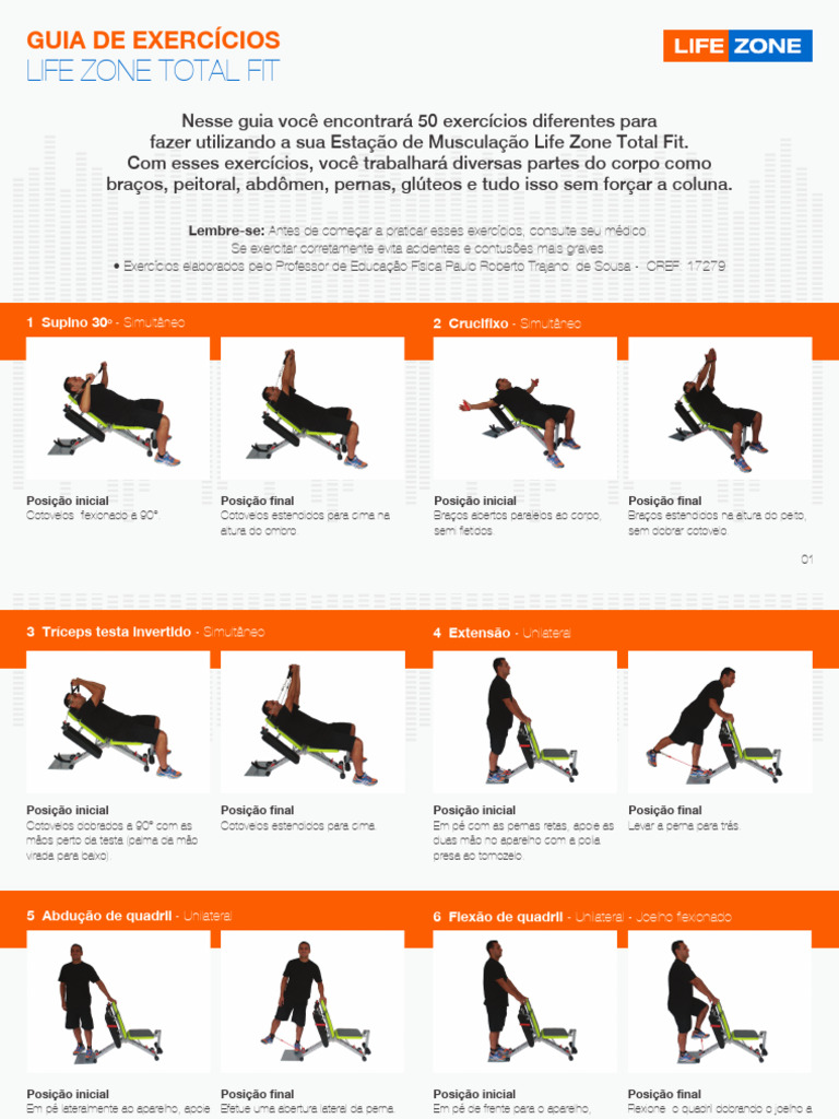 Guia de Exercicios Life Zone Total Fit - Compress | PDF | Movimentos anatômicos | Joelho