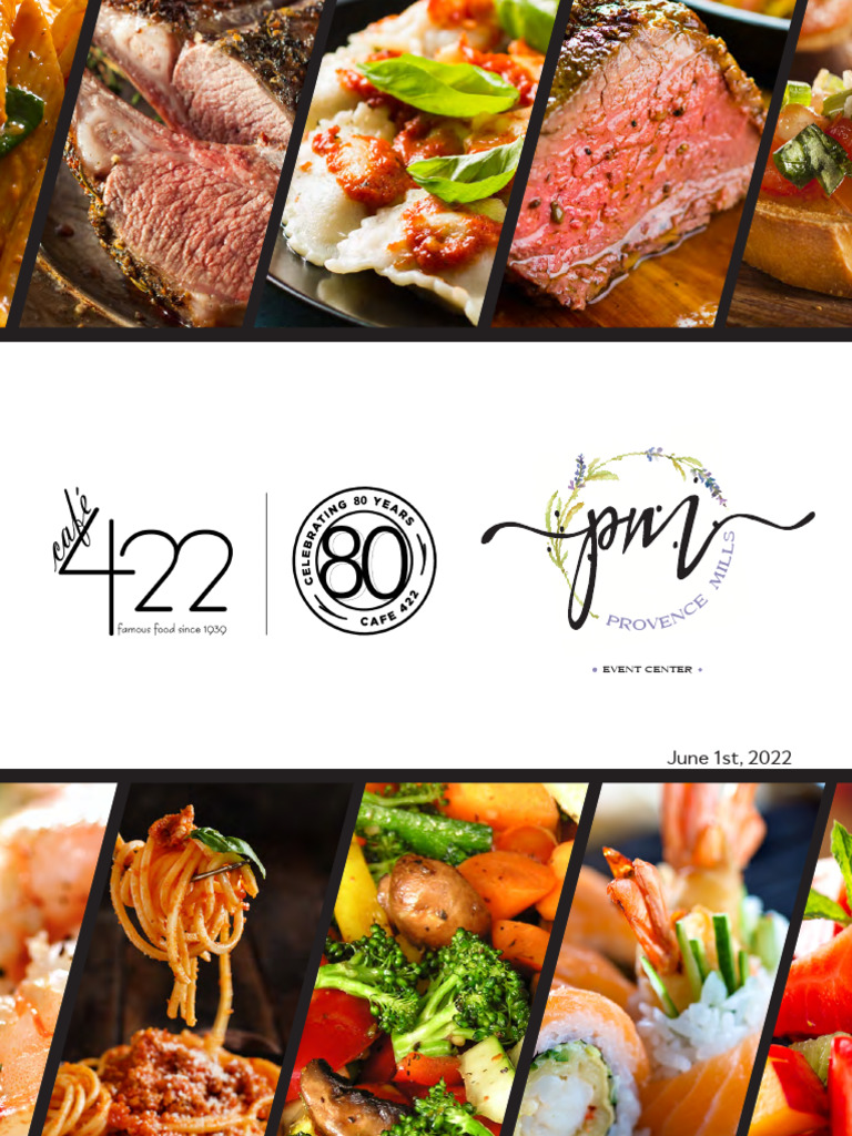 Cafe 422 and PMEC Catering Menu 03-22 V | PDF | Salad | Sausage