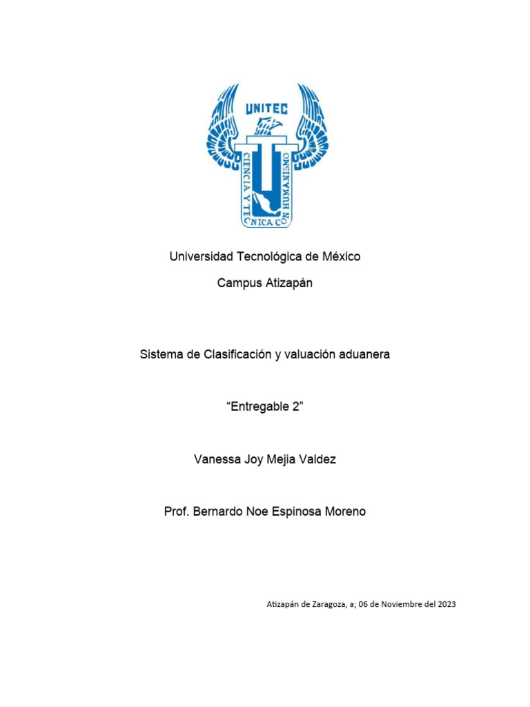 Plantilla Portada Unitec | PDF | aduana | Arancel