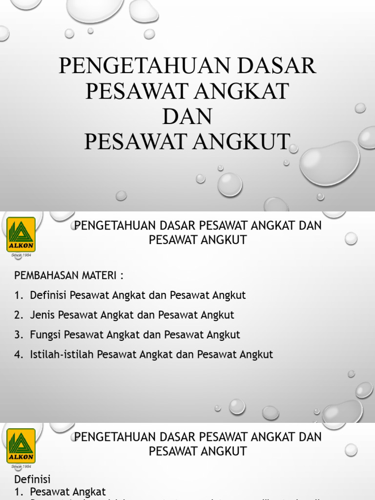 PENGETAHUAN DASAR PESAWAT ANGKAT DAN PESAWAT ANGKUT Rev.01 | PDF | Sejarah