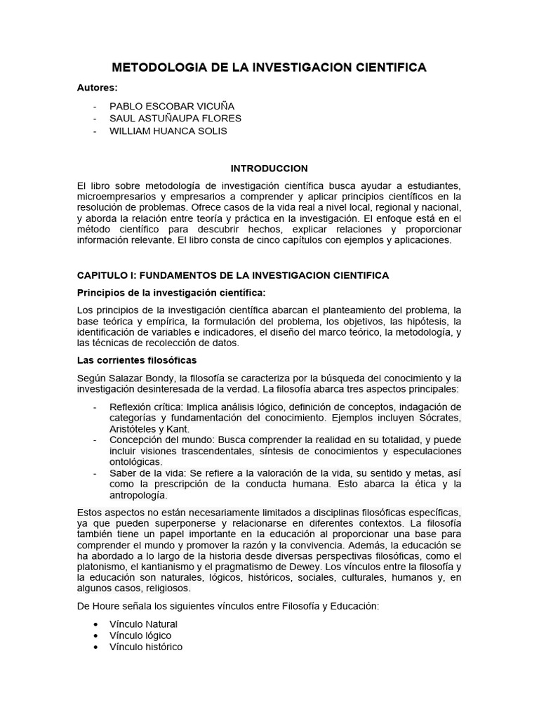 Metodologia de La Investigacion Cientifica Resumen | PDF | Método científico | Experimentar