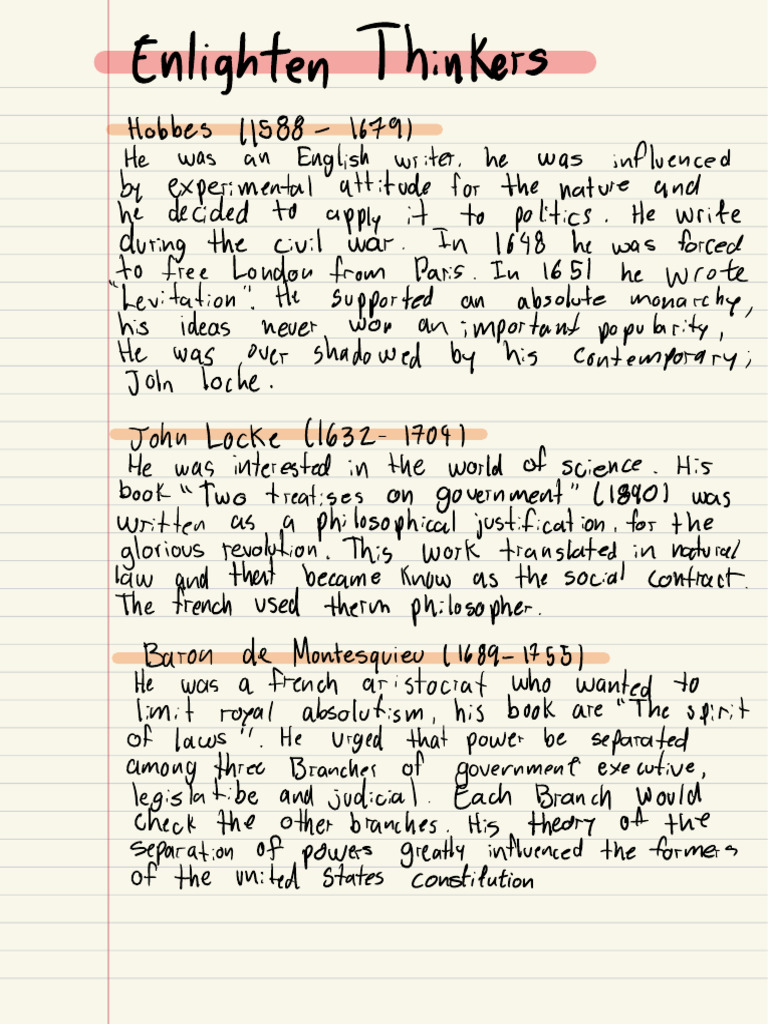 Enlightenment Thinkers | PDF