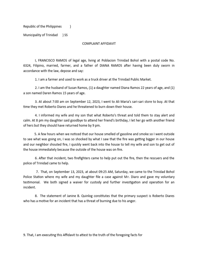 Complainant.. WPS Office | PDF | Affidavit | Common Law