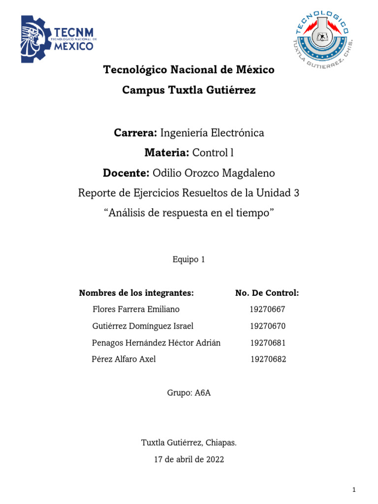 Reporte de Ejercicios Unidad 3 - Equipo 1 | Descargar gratis PDF ...