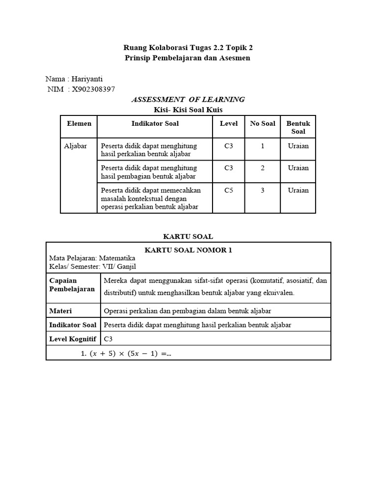 Tugas 2.2 PPA Ruang Kolaborasi - Hariyanti | PDF | Metode & Bahan Ajar