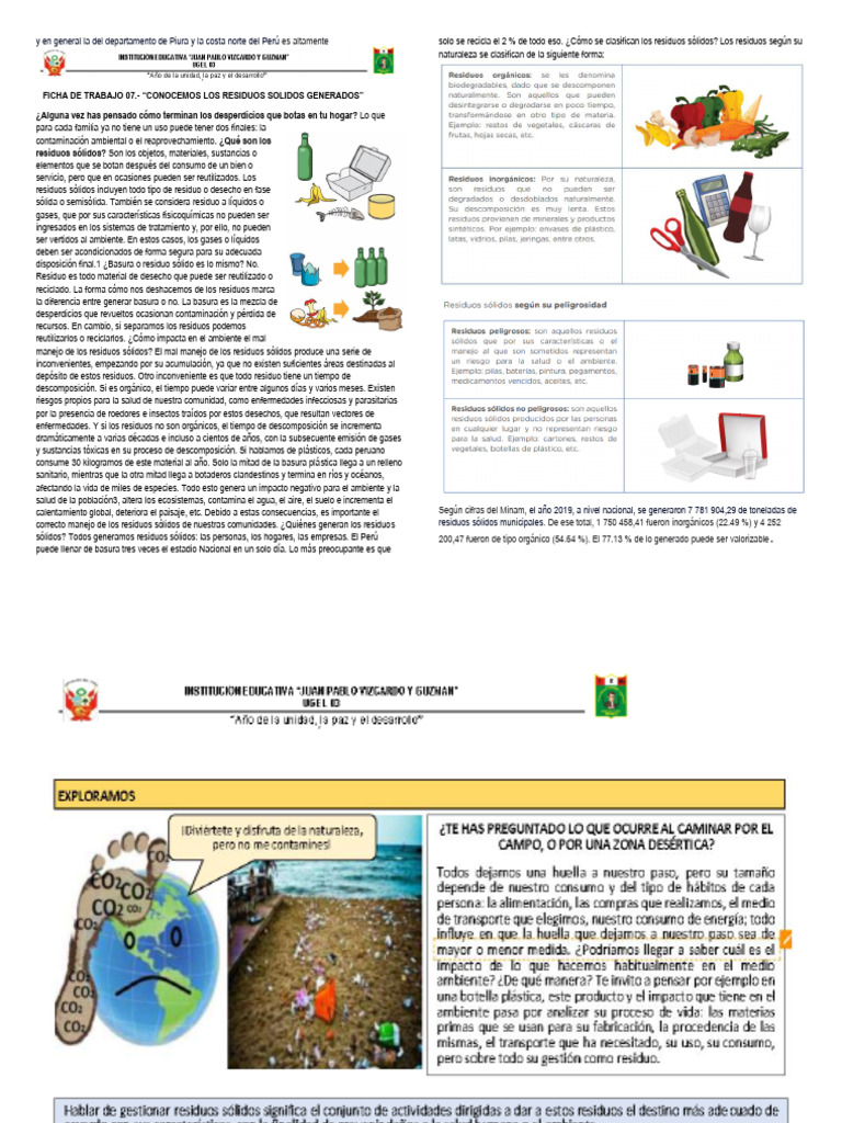 Ficha de Trabajo #07 | PDF | Residuos | Cuestiones ambientales