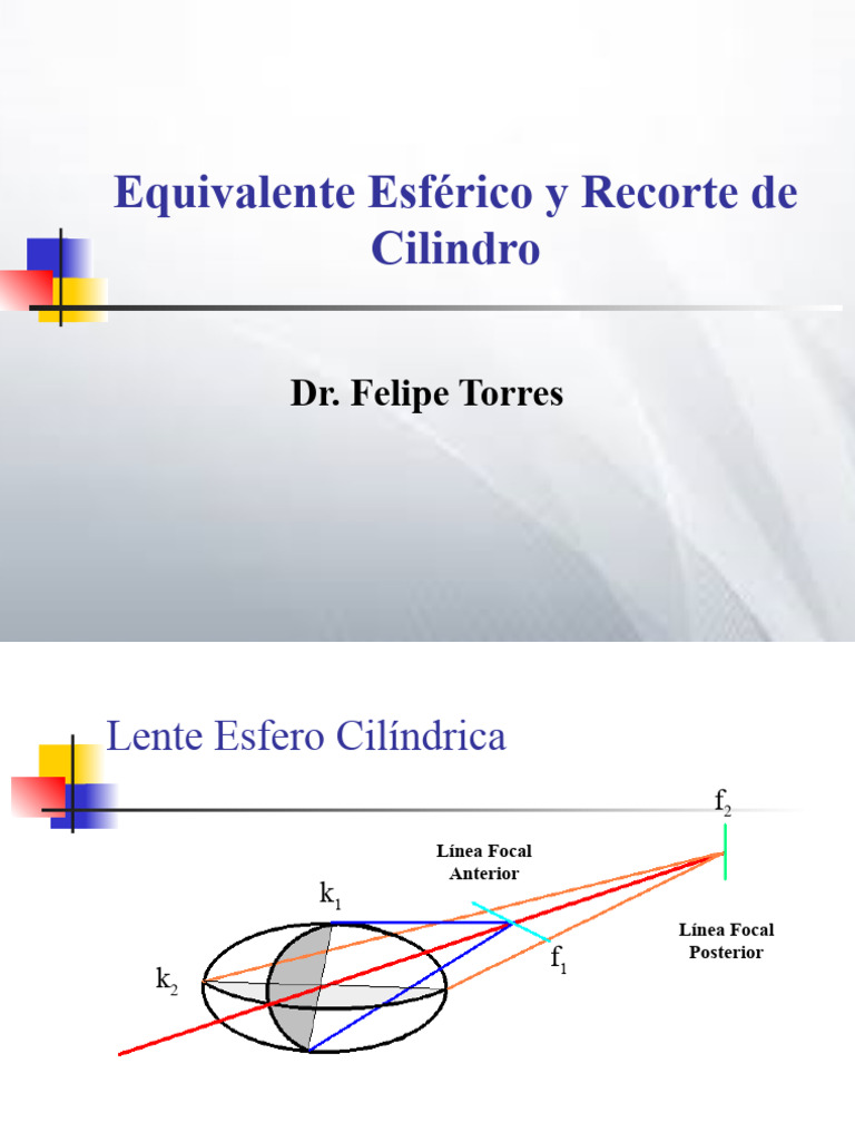 EQUIVALENTE ESFERICO y Recorte de Cilindro | PDF | Oftalmología | Ojo ...