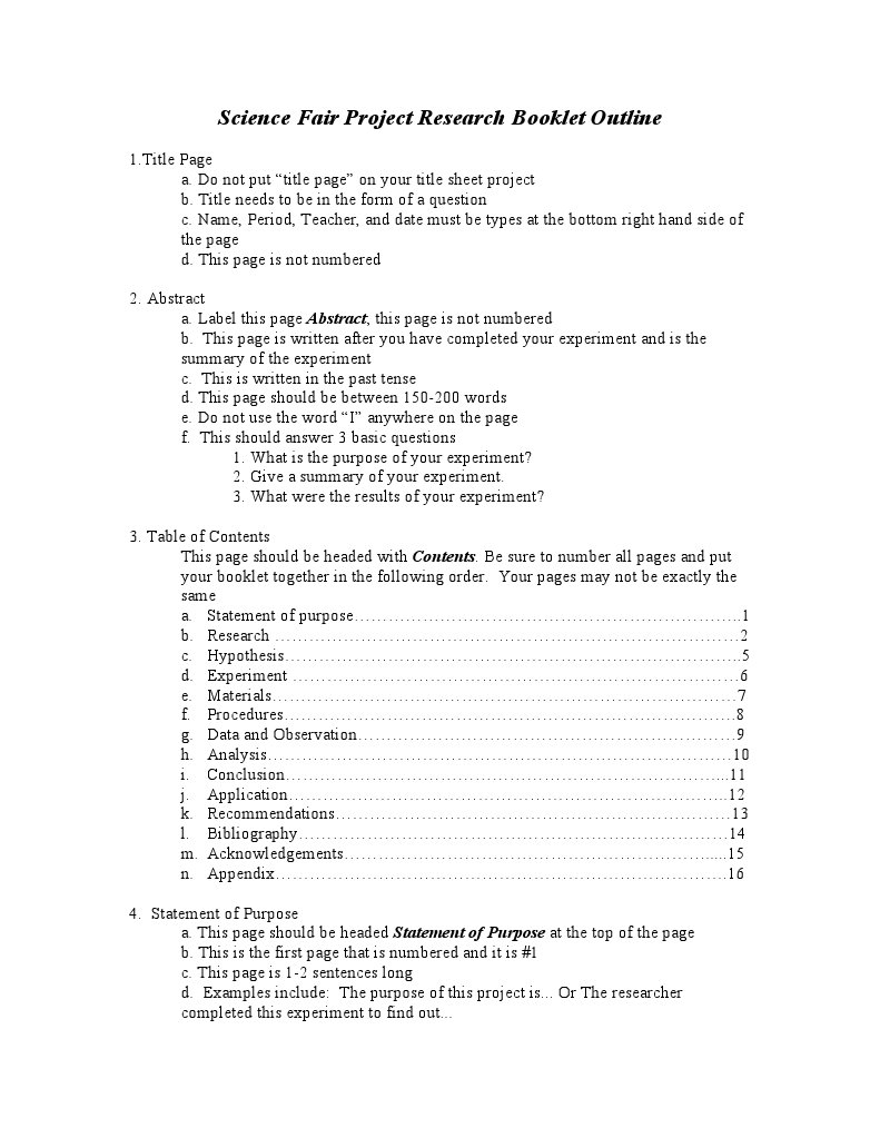 Science Fair Project Outline Guide | PDF | Ellipsis | Observation