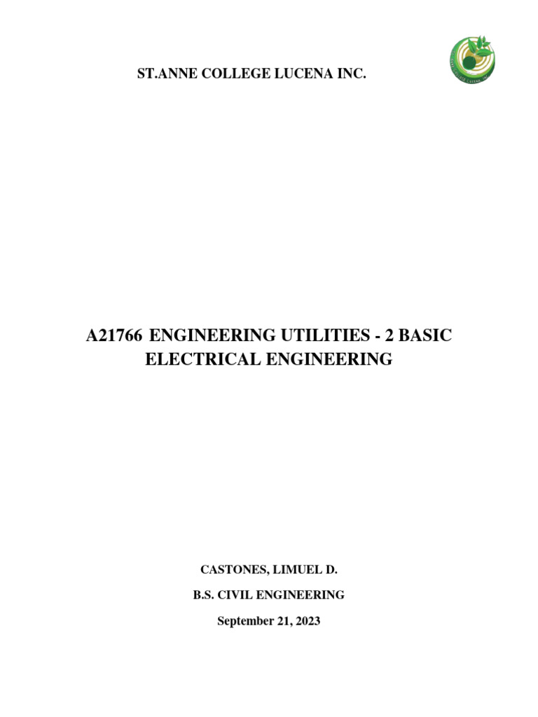 Castones - Engineering Utilities - 2 Basic Electrical Engineering ...