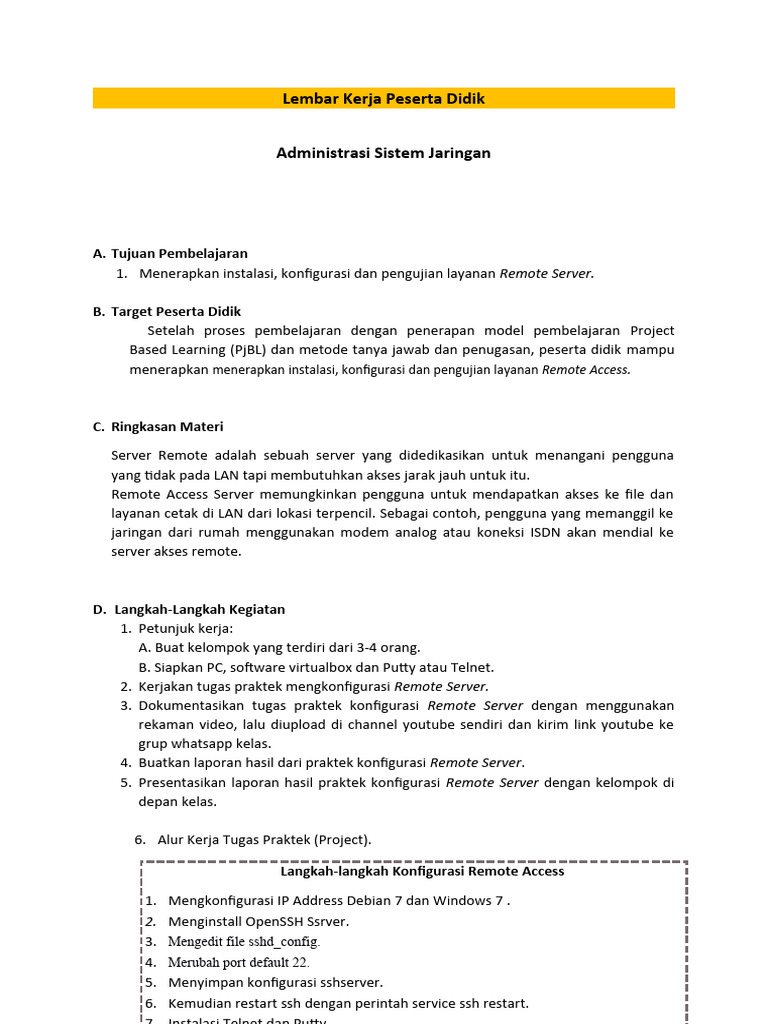 LKPD ASJ - Remote Server | PDF