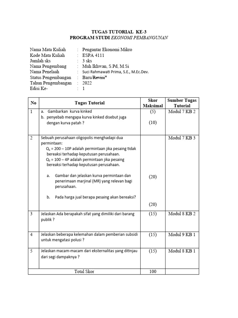 Tugas 3 Eknm Mikro | PDF