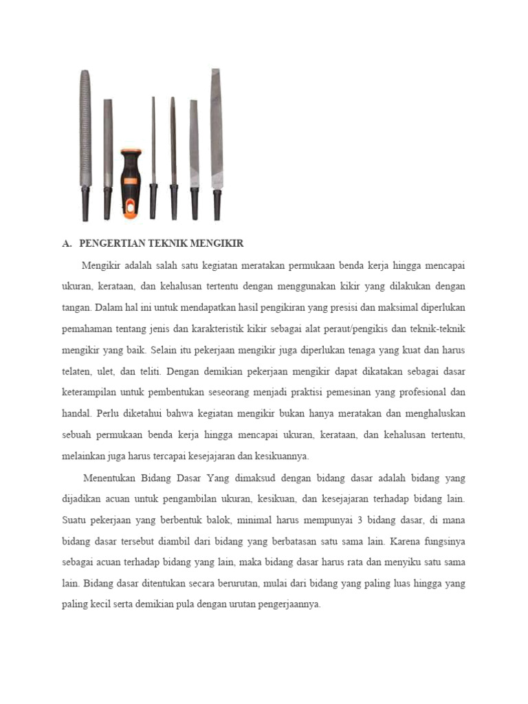 Teknik Mengikir: Panduan Praktis | PDF