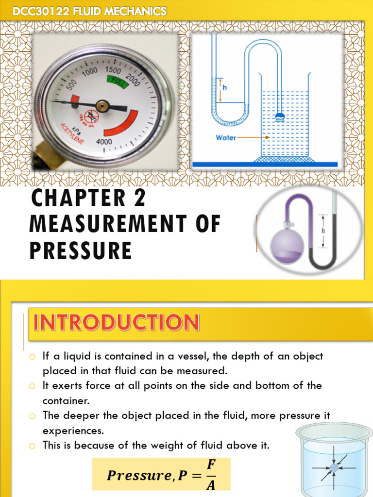 Chapter 2 - Measurement of Pressure | PDF | Pressure | Pressure Measurement