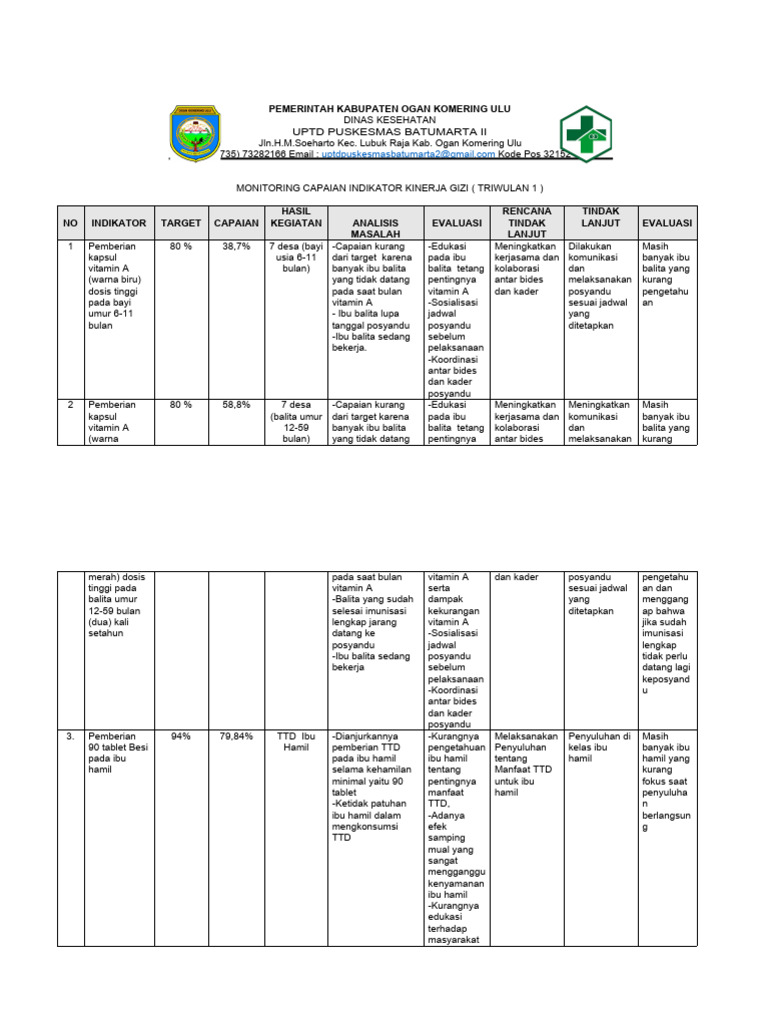 Analisis Capaian Program Gizi Gizi | PDF
