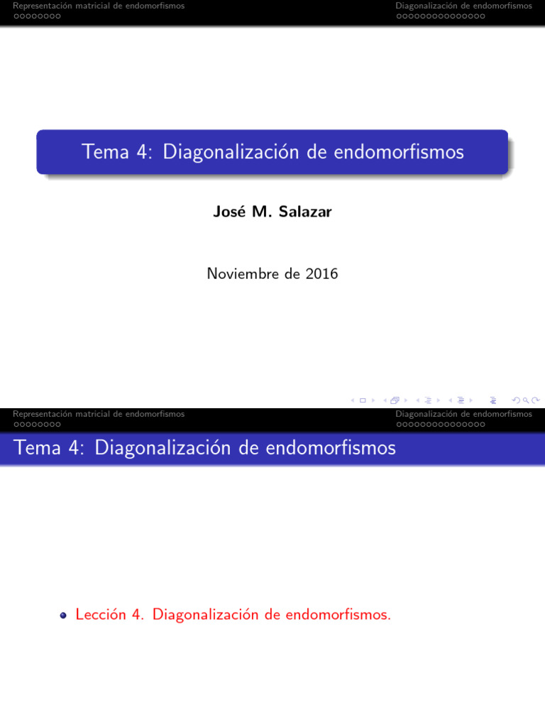 Diagonalización de Endomorfismos | PDF | Valores propios y vectores propios | Matriz (Matemáticas)