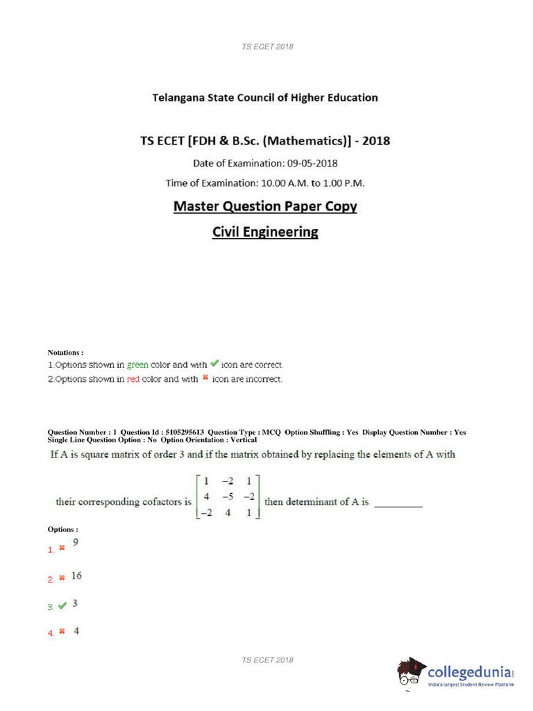 Ts Ecet-2018 Paper | PDF