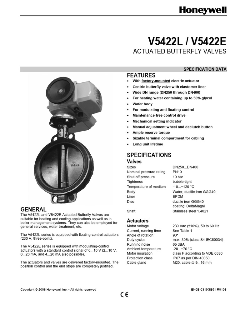 Butterfly Valve DN250 | PDF | Valve | Actuator