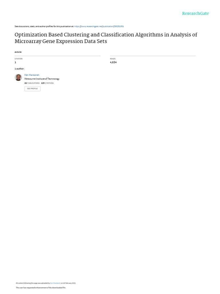 Optimization Based Clustering And Classification A Pdf Nucleotides