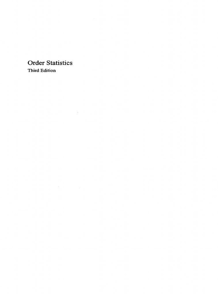 Order Statistics - 2003 - David | PDF | Creative Commons | Creative ...