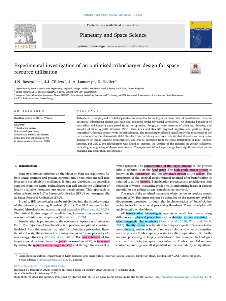Experimental Investigation of An Optimised Tribocharger Design For ...