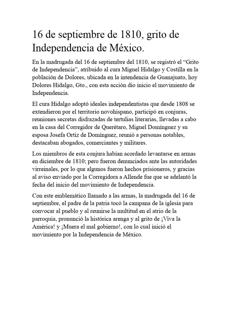 16 de Septiembre de 1810 | PDF