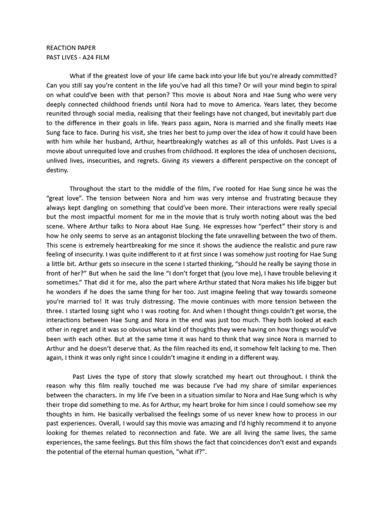 Reaction Paper Pdf