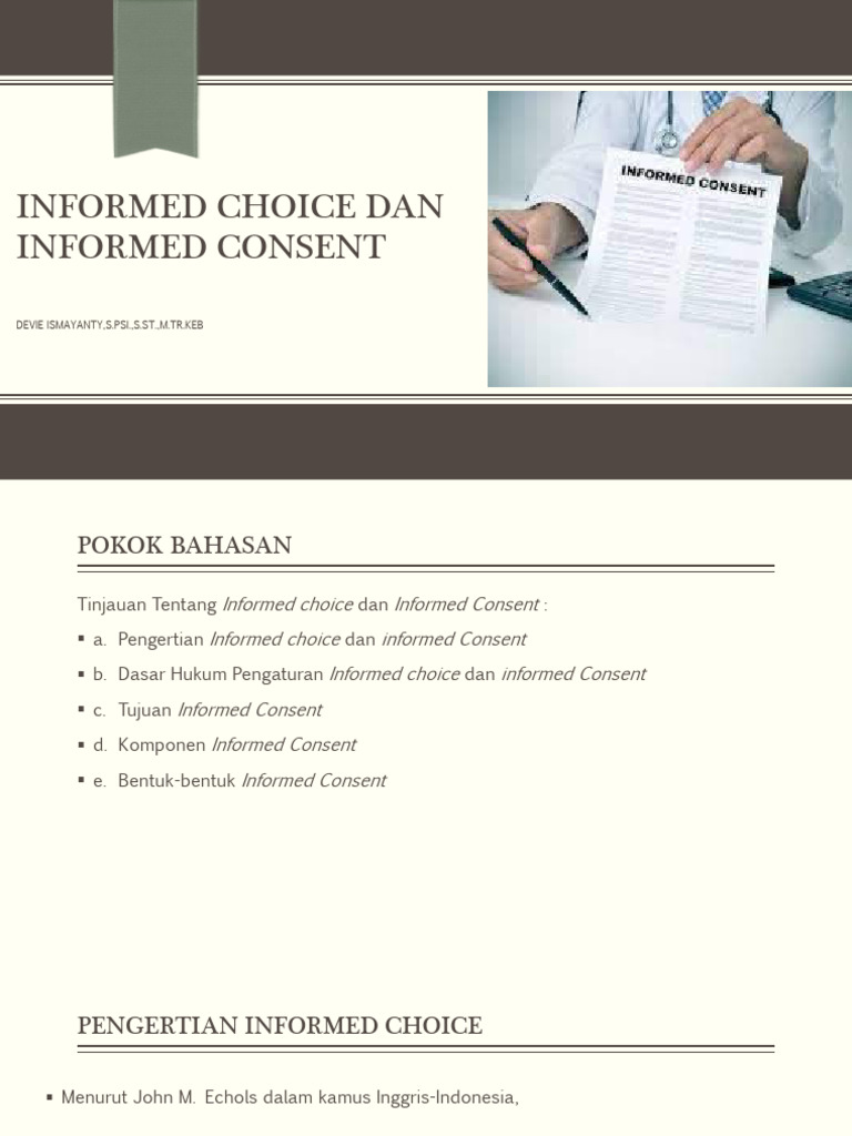 Informed Consent Dan Informed Choice | PDF