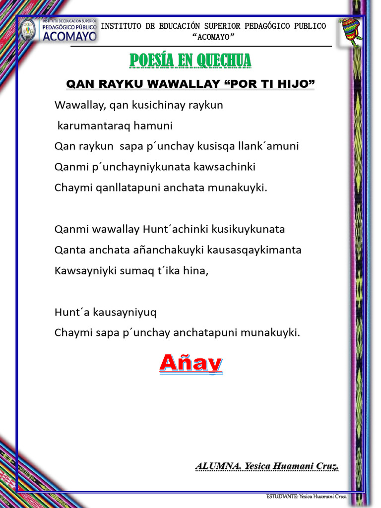 Poesia Creada en Quechua | PDF