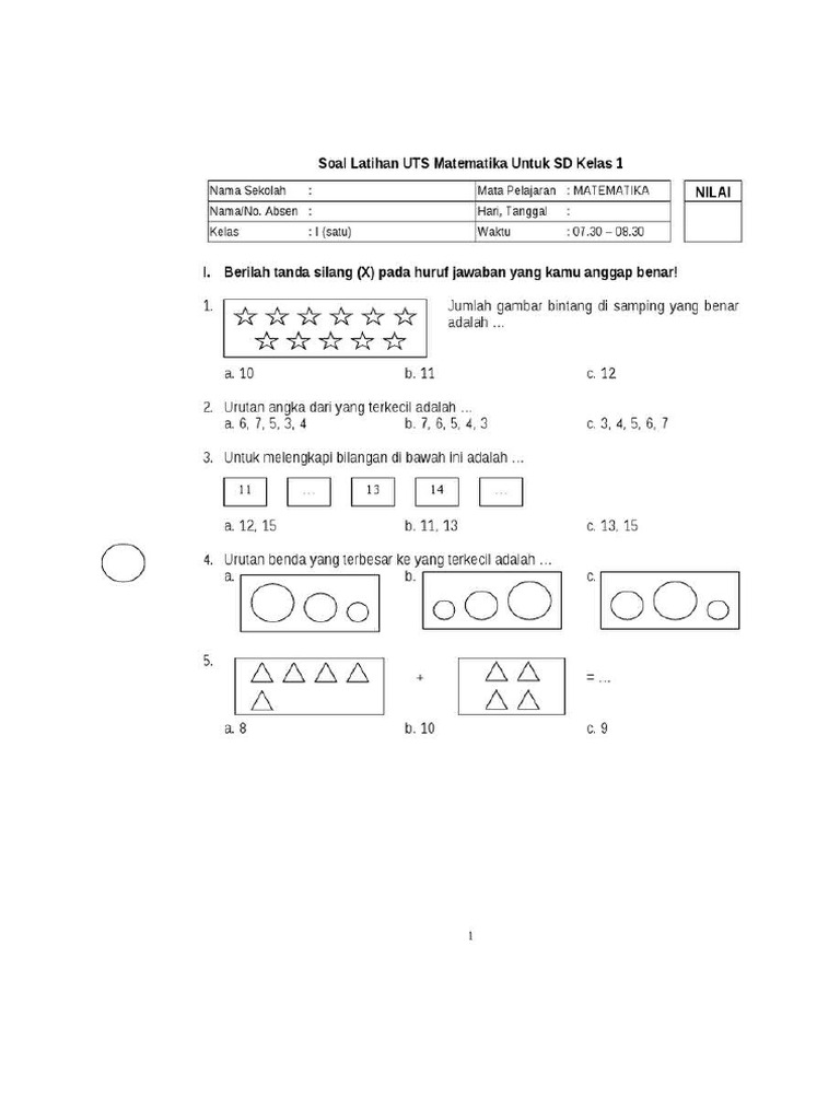 Soal Kls 1 | PDF