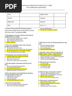 PTW Questions & Answers | PDF | Gases | Occupational Safety And Health