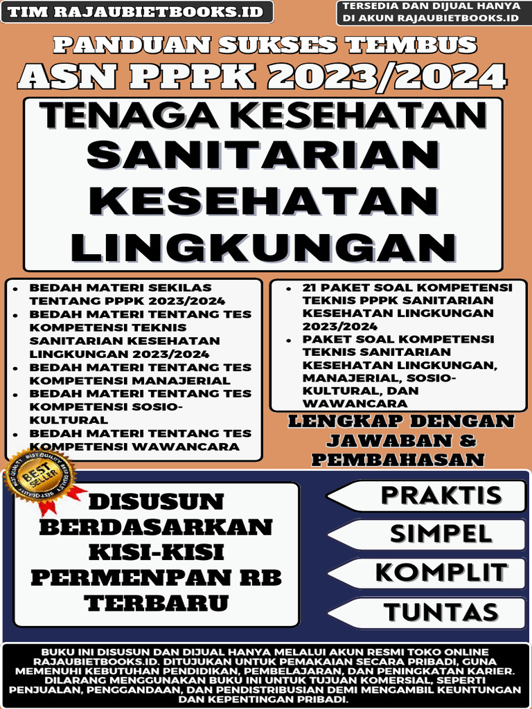 Ebook PPPK Sanitarian Kesehatan Lingkungan 2023-2024 PDF | PDF