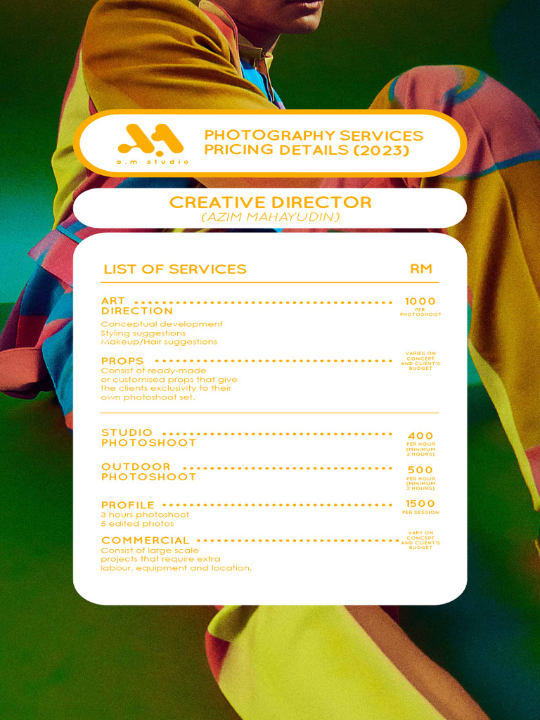 AM Studio - Photography Services (2023) | PDF