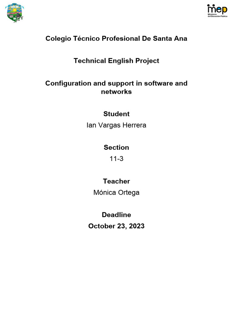 Technical English Project | PDF | Printer (Computing) | Internship