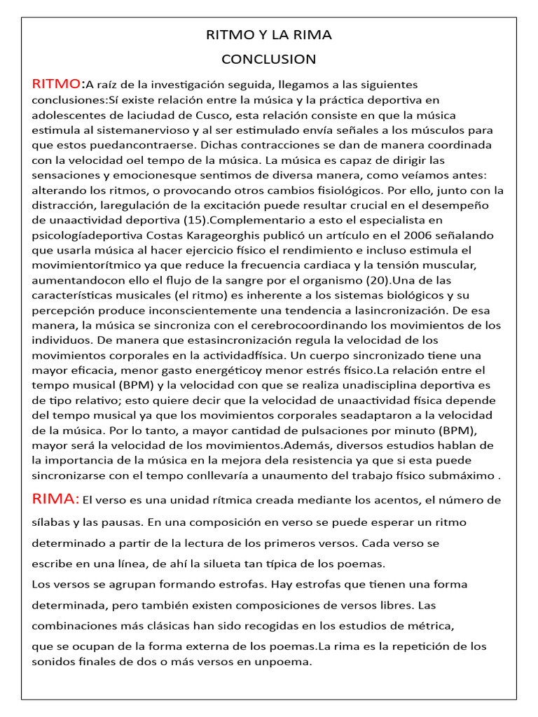 Ritmo y La Rima | PDF | Ritmo | Rima