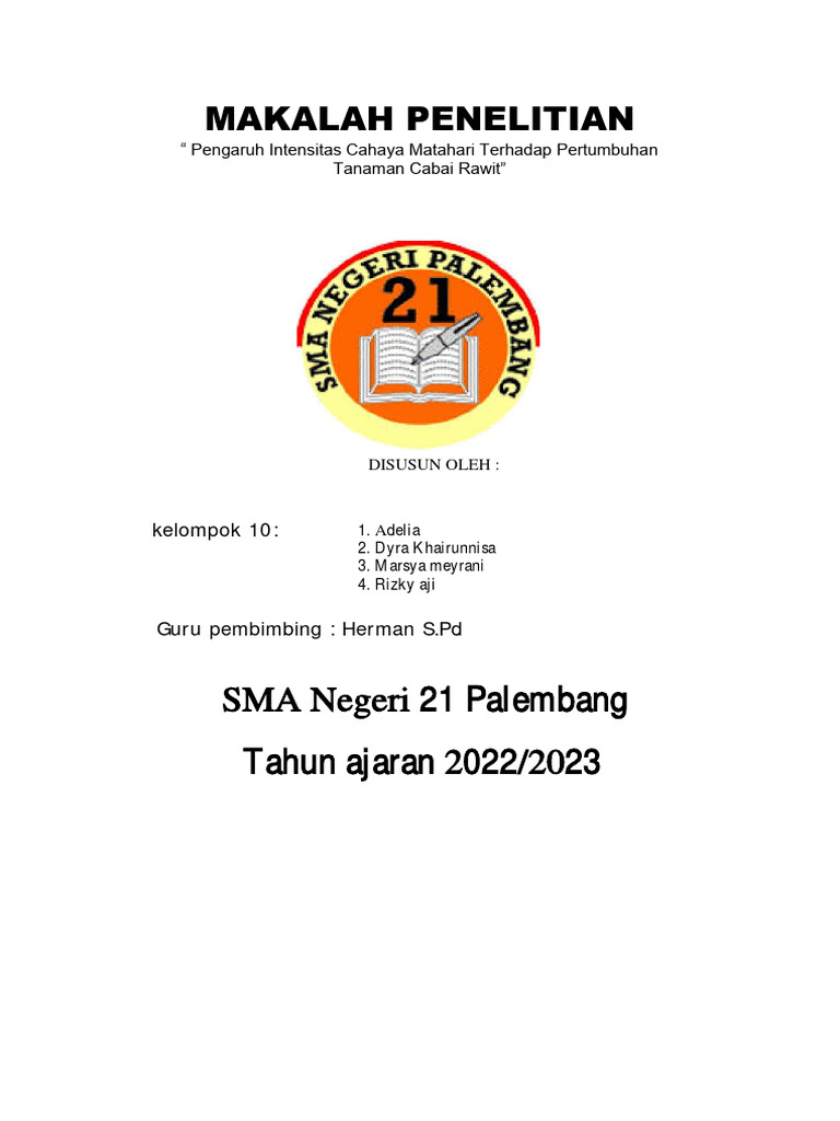 Makalah Penelitian Cabai | PDF | Kesehatan Holistik | Sains & Matematika