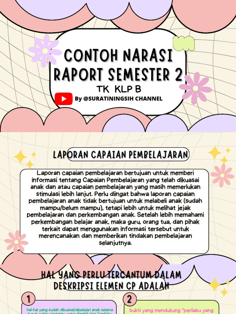 Contoh Narasi Raport Semester 2 | PDF