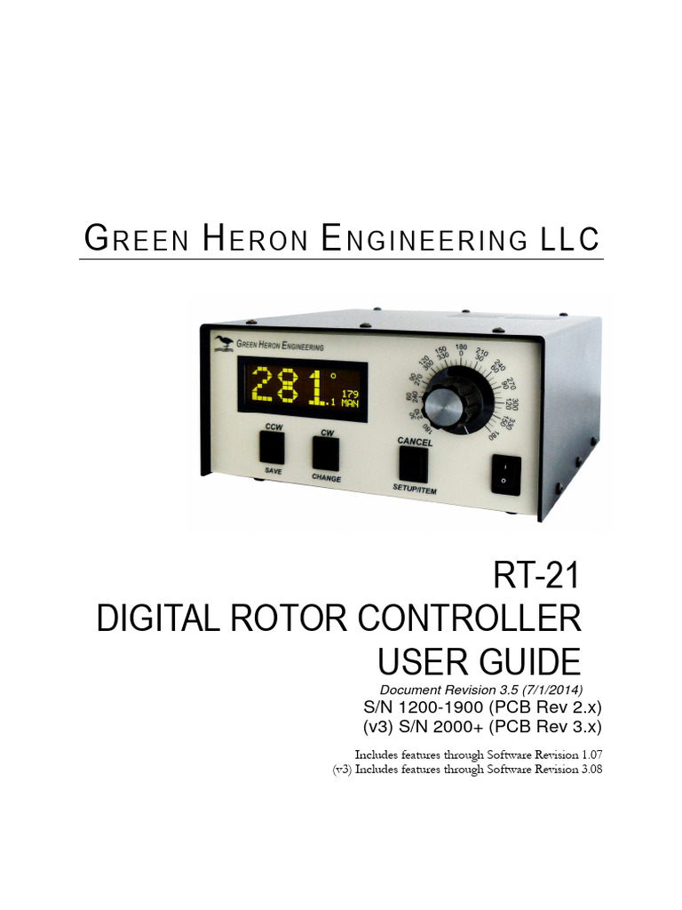 RT-21 Digital Rotor Controller Guide | PDF | Electric Motor ...