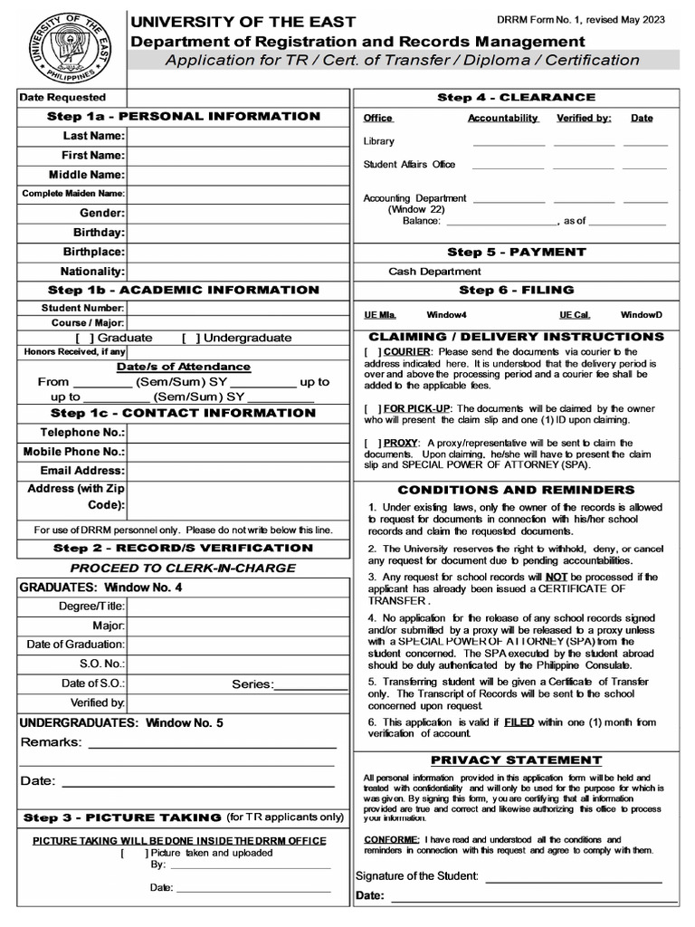 Graduation Document Request Form | PDF