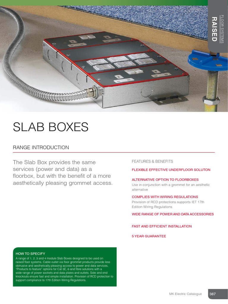 Slab Boxes MK | PDF | Electrical Wiring | Ac Power Plugs And Sockets